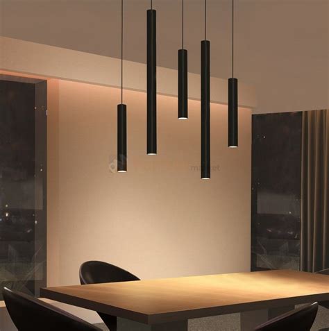 Lampa wisząca LED tuba zwis czarna MILANO 30 cm 7 5W Modern luxury