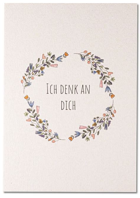 Keitcards Gru Karte Ich Denk An Dich Einf Hlsame Papeterie Aus Hoc