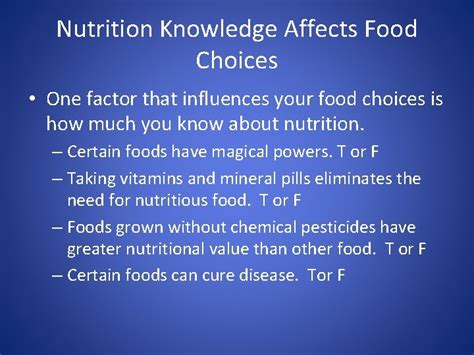 Chapter Factors Affecting Food Choices Food Is