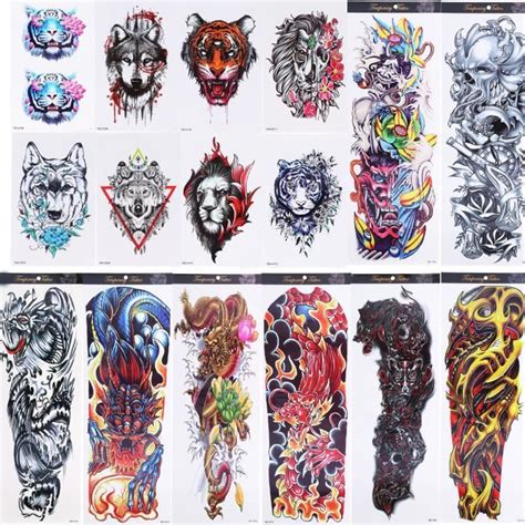 SALALIS Tatouages Temporaires Complets 8 Feuilles Autocollants De