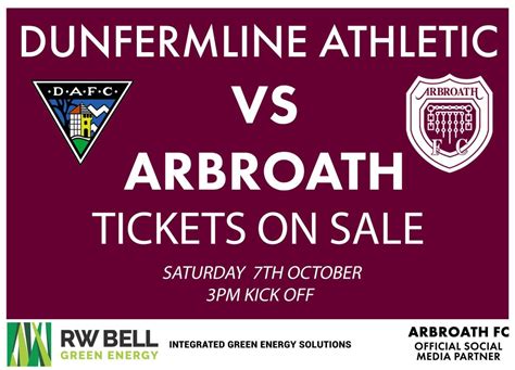Dunfermline Athletic Vs Arbroath Tickets Arbroath FC