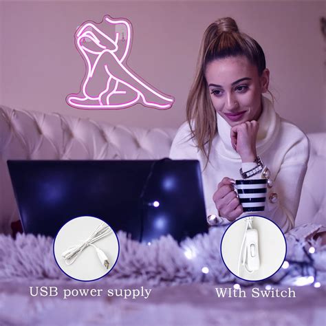 Naked Lady Neon Signs Pink Neon Wall Light Decor Sexy Body LED Light