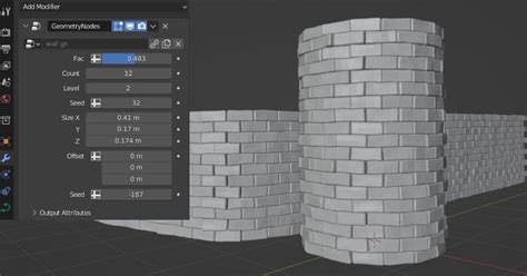 A New Geometry Nodes Based Brick Wall Generator For Blender Blender