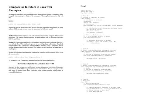 Solution Comparator Interface In Java With Examples Studypool