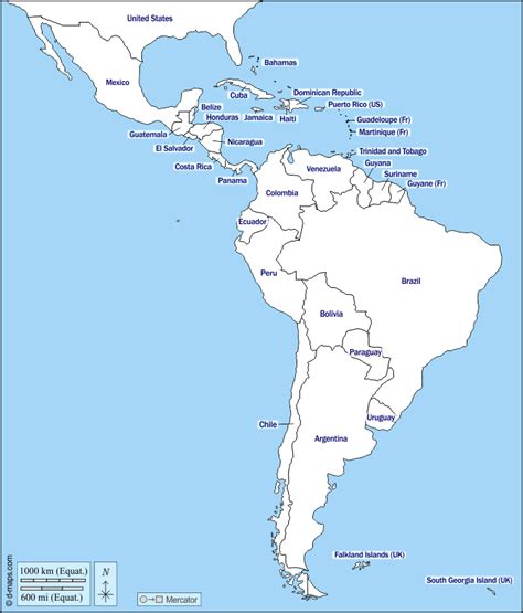 Lista Foto Mapa De Latinoamerica Con Nombres Blanco Y Negro Alta
