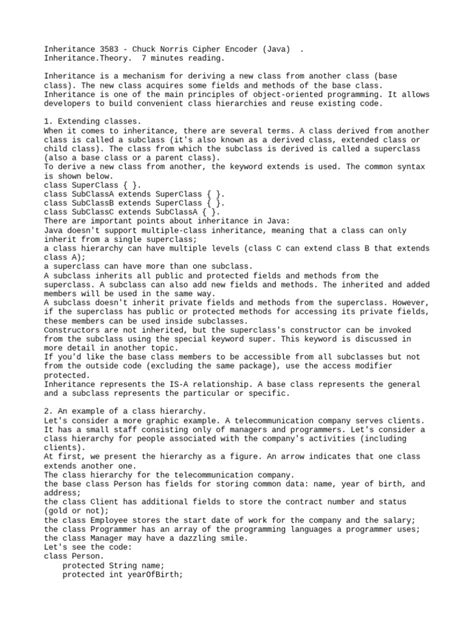 inheritance 3583 chuck norris cipher encoder java pdf