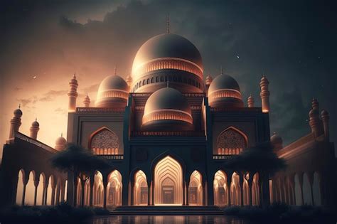 Premium Photo Amazing Architecture Design Of Muslim Mosque Ramadan