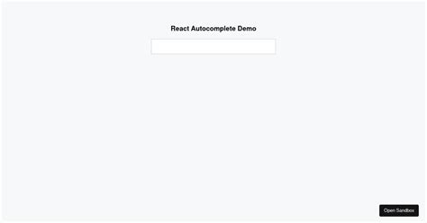 React Autocomplete Tutorial Codesandbox