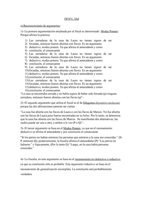TP N1 TAJ Trabajo Aprobado Trabajo Practico N1 Teoria De La