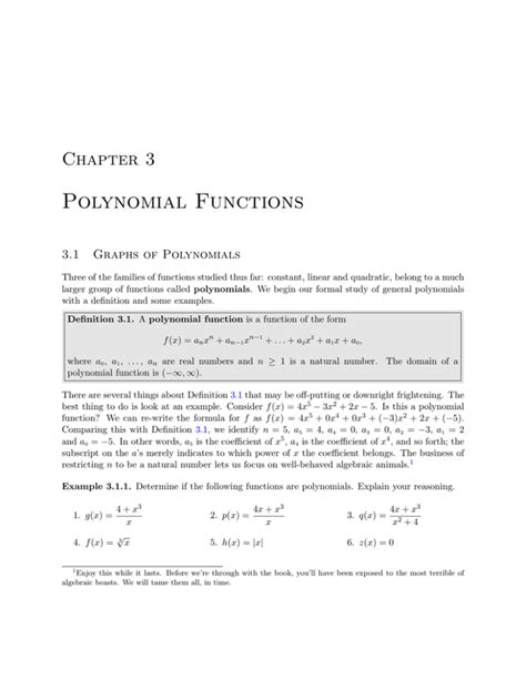polynomial functions