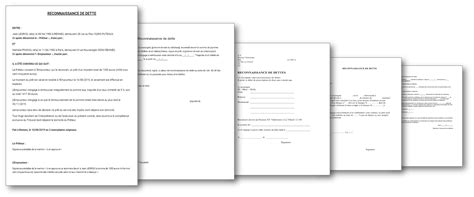 Modele De Lettre De Reconnaissance De Dettes Gratuit