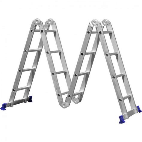 Escada Dobravel Multifuncional Aluminio 4x4 16 Degraus 8 Posicoes