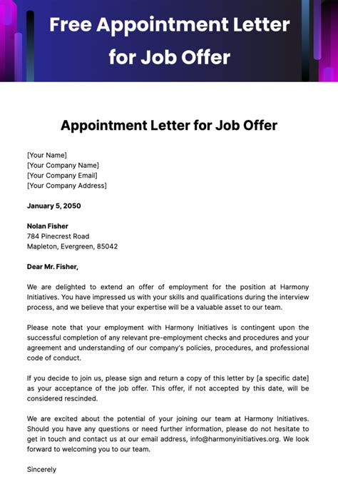 Job Offer Letter Contingent Testing Infoupdate Org