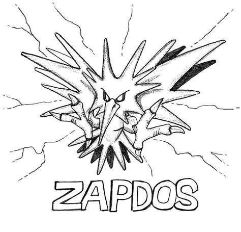 Pokemon Galarian Zapdos Coloring Page
