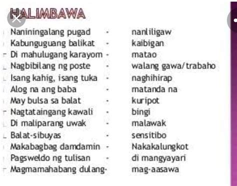 Magbigay Ng Mga Matatalinghagang Salita Brainly Ph