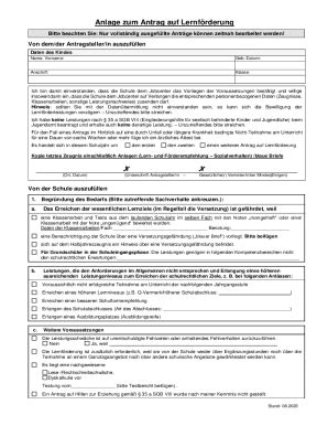 Ausfüllbar Online Anlage zum Antrag auf Lernfrderung Fax Email Drucken