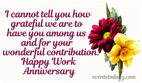 Happy Work Anniversary Wishes Messages With Images