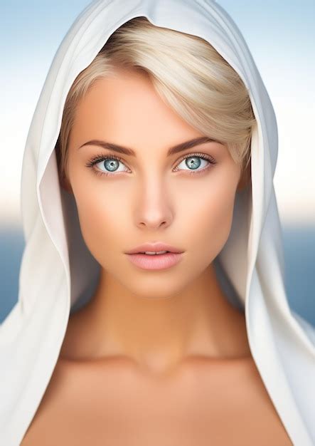 Premium Photo Wea Woman White Veil Head Perfect Face Virgin Princess
