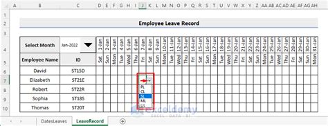 How To Create An Employee Leave Record Format In Excel