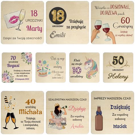 Podziękowania dla gości na 18 25 30 40 50 60 urodziny MAGNESY dzieci