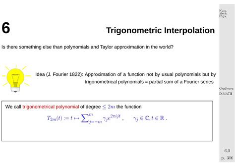 pdf num meth 6 trigonometric interpolation · 6 trigonometric interpolation is there