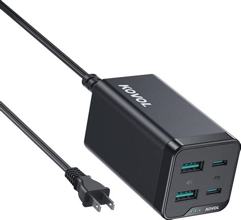 Amazon USB C Charger KOVOL 65W 4 Port PD GaN III Desktop Charger