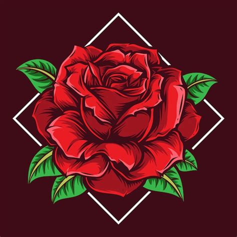 Illustrazione Vettoriale Di Fiore Rosa Vettore Premium