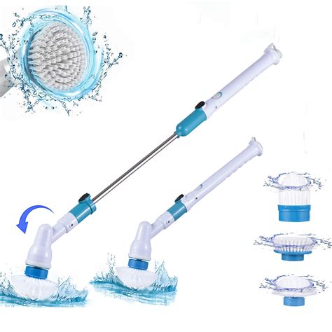 Cordless Electric Spin Scrubber 4000mAh With 3 Brush Heads Adjustable