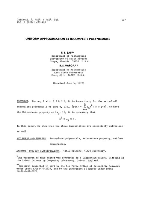 pdf uniform approximation by incomplete polynomials
