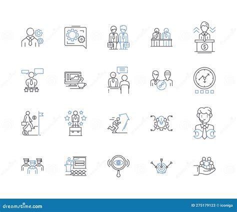 Top Management Outline Icons Collection Leadership Executives