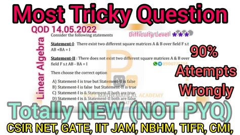 linear algebra csir net iit jam gate nbhm qod 14 05 2022 solution pure mathematical