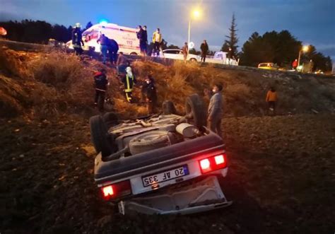 Takla Atan Otomobilden Emniyet Kemeri Sayesinde Burnu Bile Kanamadan