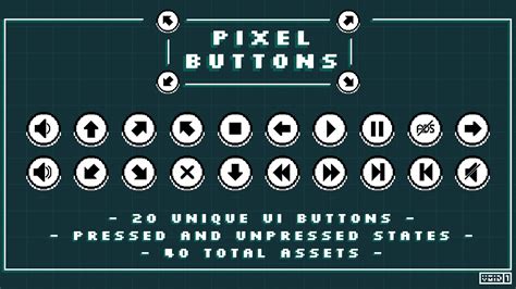 Pixel Buttons Ui Buttons For Pixel Art Games Now Released Pixel