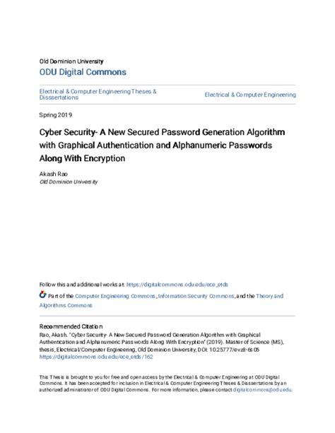 pdf cybersecurity secured password generation algorithm with graphical authentication