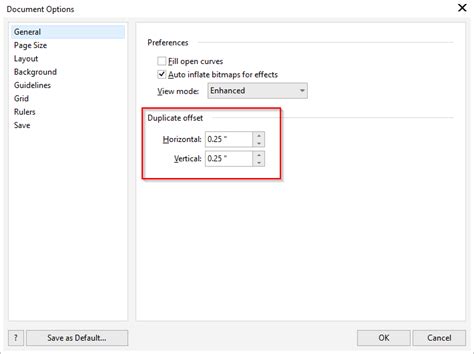 Setting Duplicate Offset Value To 0 For Every Document CorelDRAW