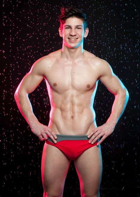 Male Model In Aqua Studio Stock Image Image Of Pack 18361105