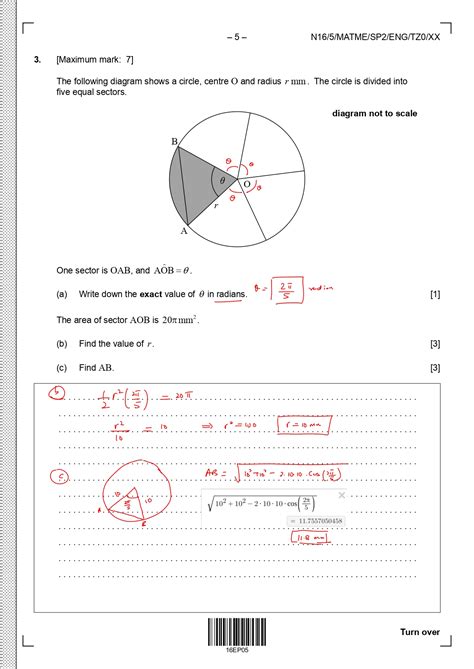 IB SL Math 2016 Paper 2 Completely Solved Sumant S 1 Page Of Math