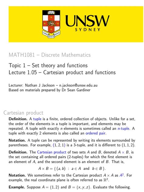 lecture 1 05 cartesian product and functions pdf function mathematics set mathematics