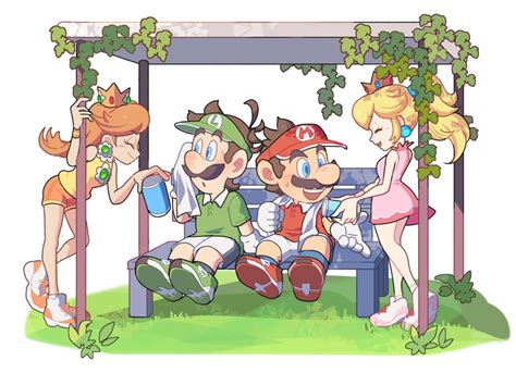 Princess Peach Mario Luigi Princess Daisy Tennis Daisy And 3 More Mario And 2 More Drawn