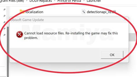 Fix Cannot Load Resource Files Re Installing The Game May Fix This
