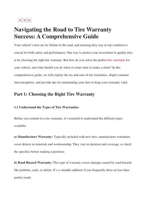 Ppt Navigating The Road To Tire Warranty Success A Comprehensive