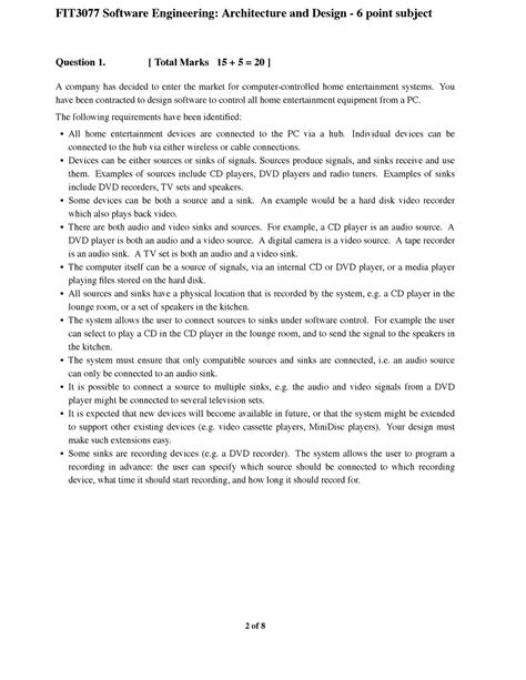 fit3077 exam 2008 s2 fit3077 software engineering architecture and design 6 point subject