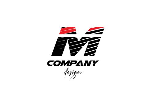 Black And Red M Alphabet Letter Logo Icon Creative Design For Company