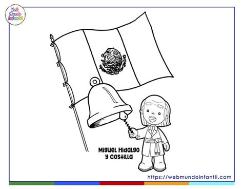 Dibujos de la Bandera de México para Colorear e Imprimir en pdf
