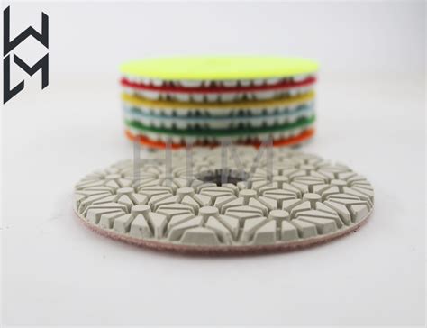 4 Inch Grey White Wet Diamond Flexible Polishing Pads For Granite