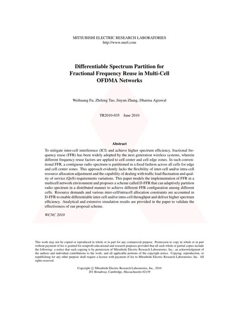 pdf differentiable spectrum partition for fractional frequency reuse in multi cell ofdma networks