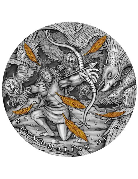 Stymphalian Birds Twelve Labours Of Hercules Oz Silver Coin Ni