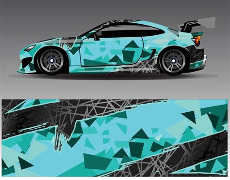 Car Wrap Design Vector Graphic Abstract Stripe Racing Background Kit