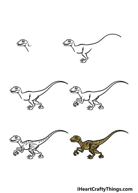 Velociraptor Drawing How To Draw A Velociraptor Step By Step