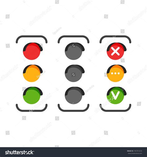 Set Traffic Light Icons Red Yellow Vetor Stock Livre De Direitos